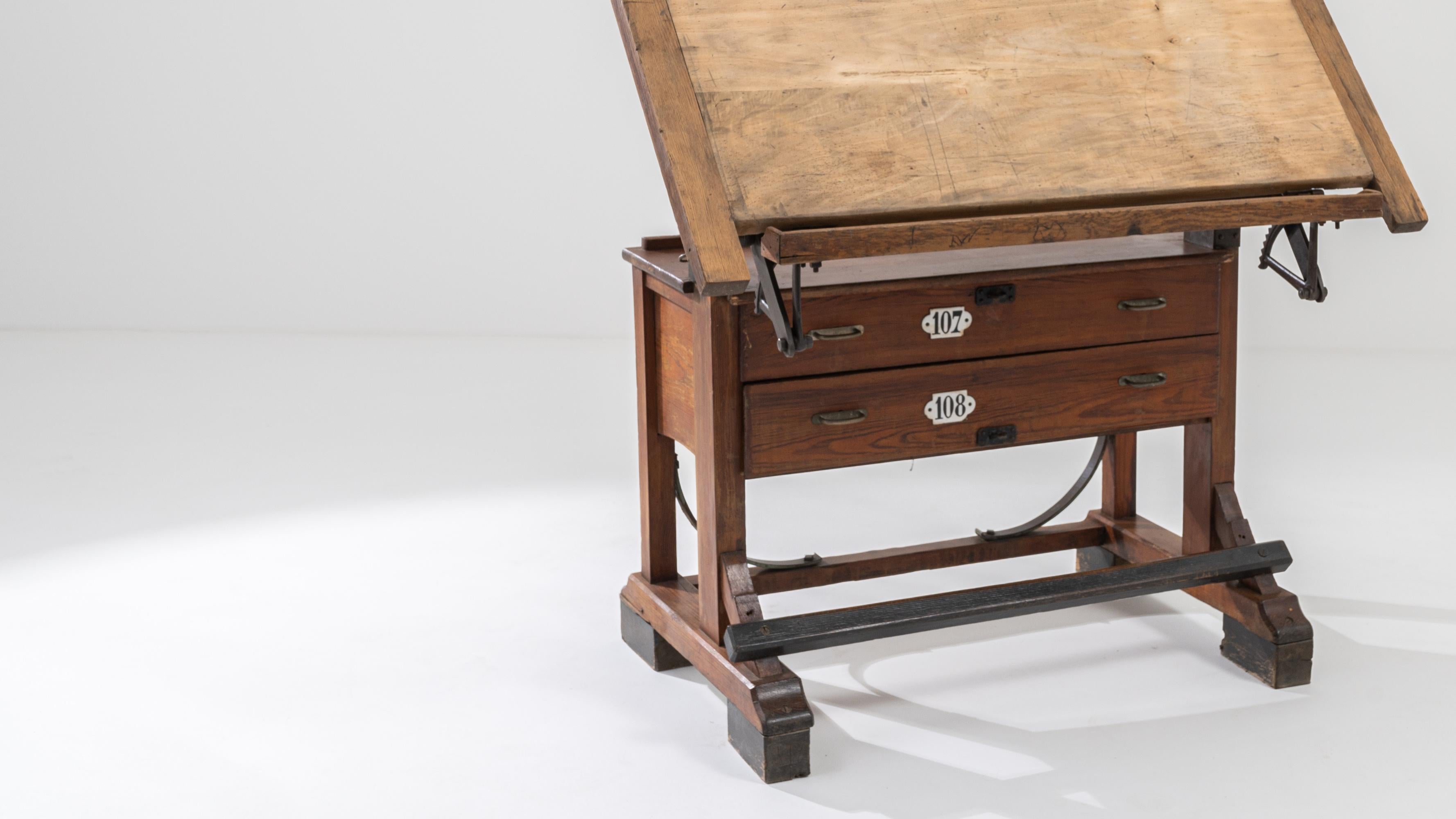 1920s French Wooden Drawing Table at 1stDibs