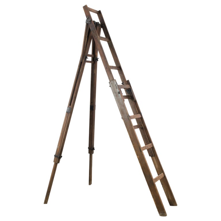 1920s French Wooden Ladder at 1stDibs
