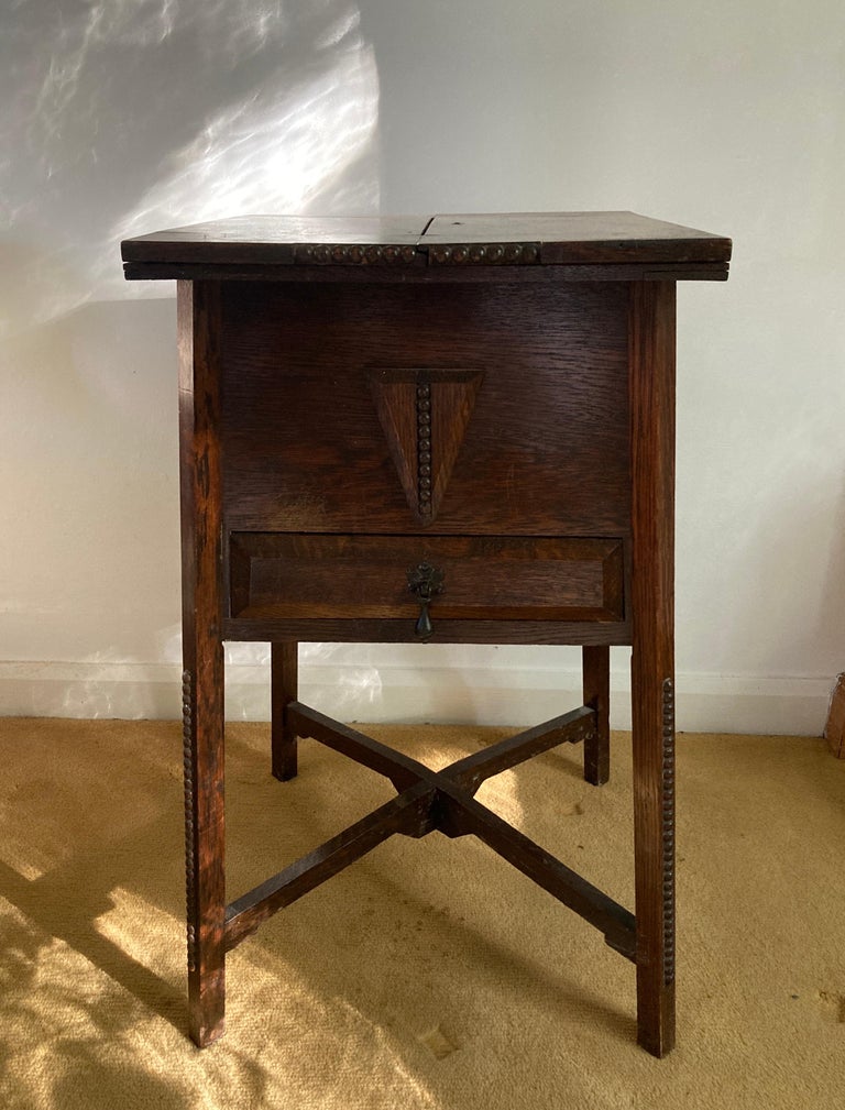 1920s Hand-Carved Sewing Table For Sale at 1stDibs