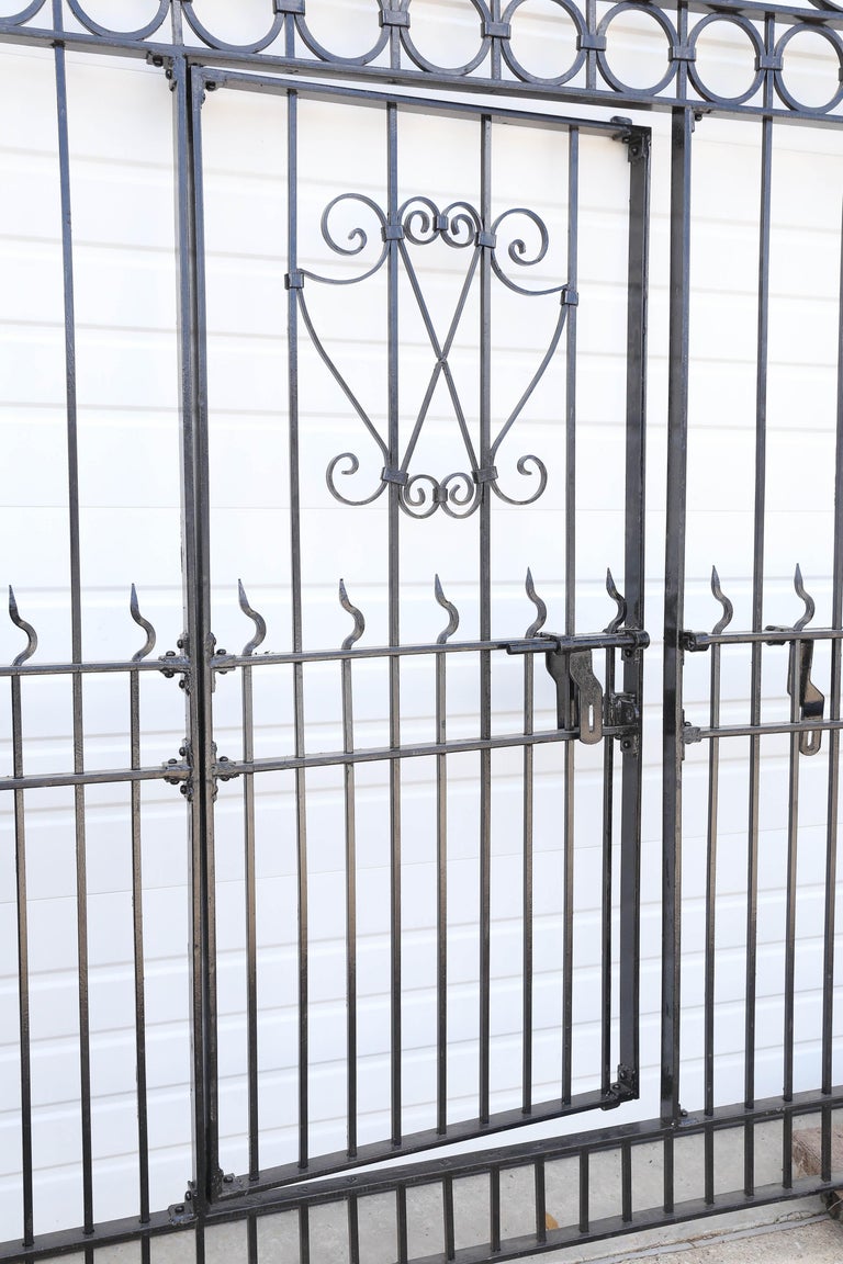 1920s Hand-Forged Monumental Steel Gate from a Forest Bungalow in East ...