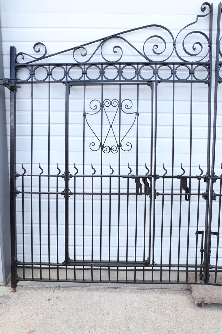1920s Hand-Forged Monumental Steel Gate from a Forest Bungalow in East ...