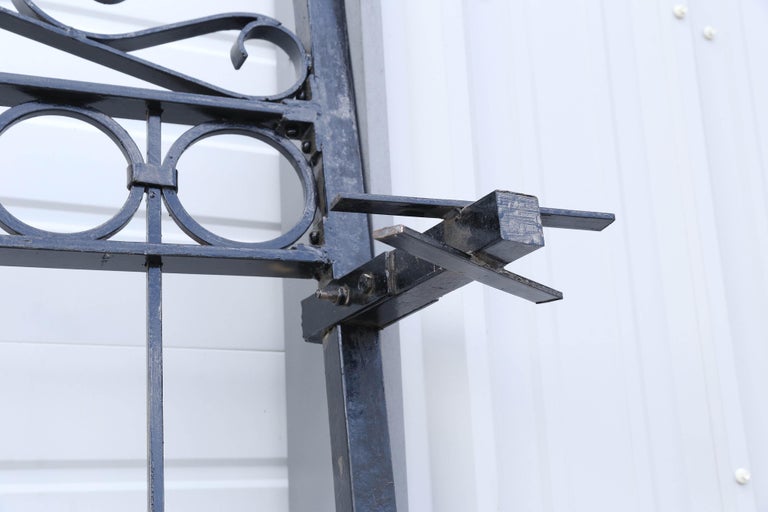 1920s Hand-Forged Monumental Steel Gate from a Forest Bungalow in East ...