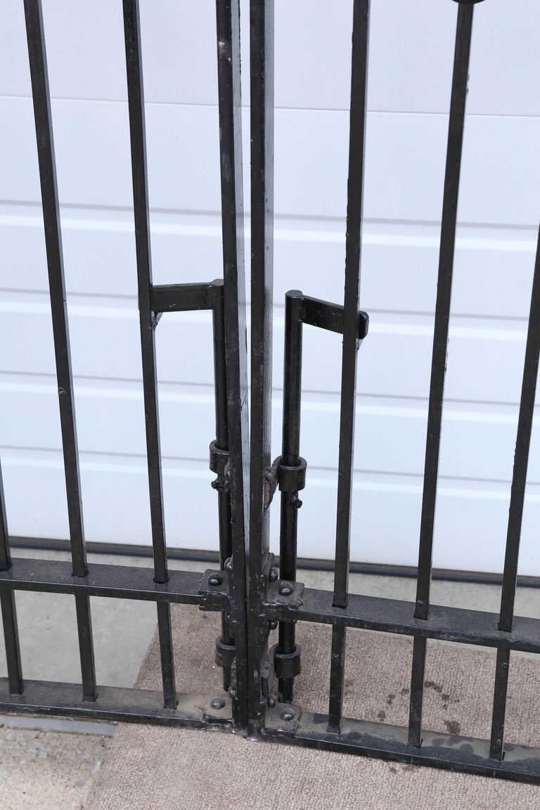 1920s Hand-Forged Monumental Steel Gate from a Forest Bungalow in East ...