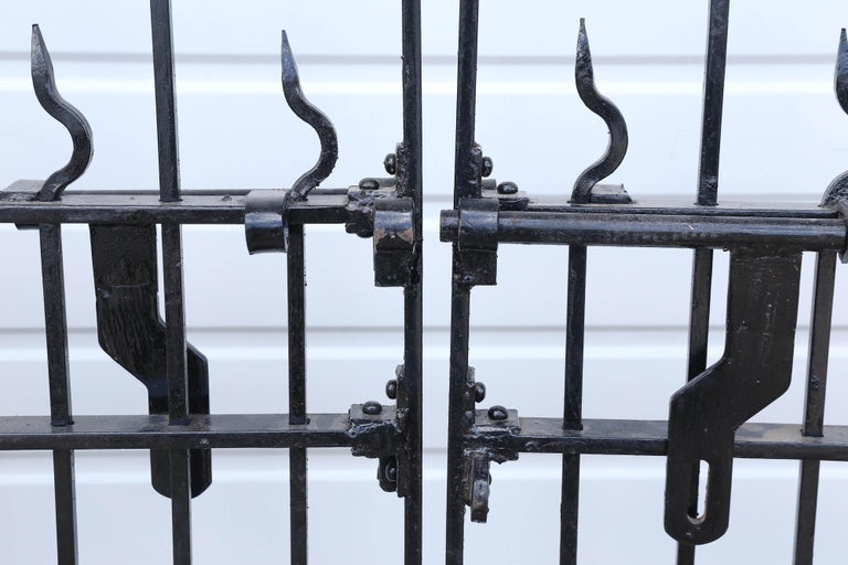 1920s Hand-Forged Monumental Steel Gate from a Forest Bungalow in East ...
