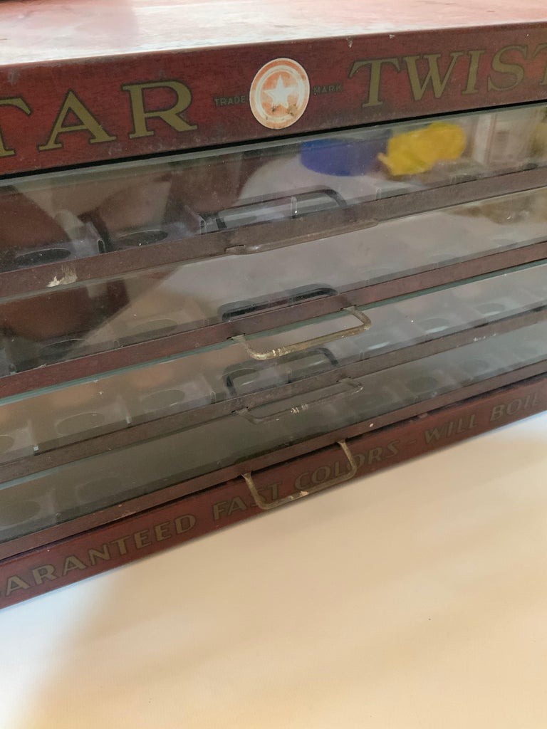 1920s Industrial Star Twist Sewing Thread Display Case at 1stDibs ...