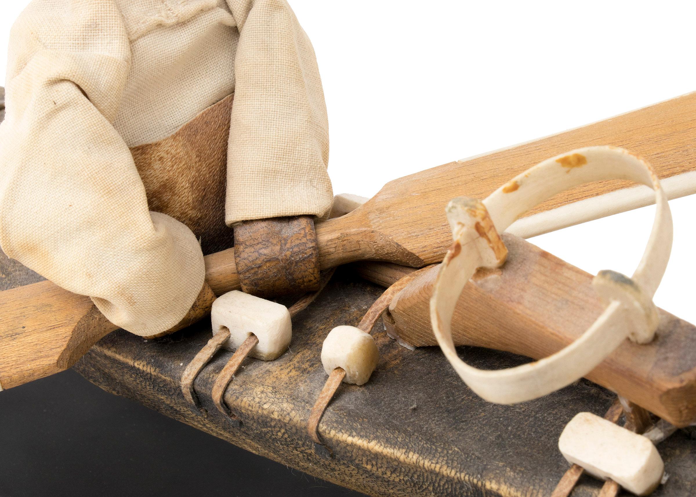 1920s Inuit Tribe Model Miniature Wooden Kayak with Figure at 1stDibs ...