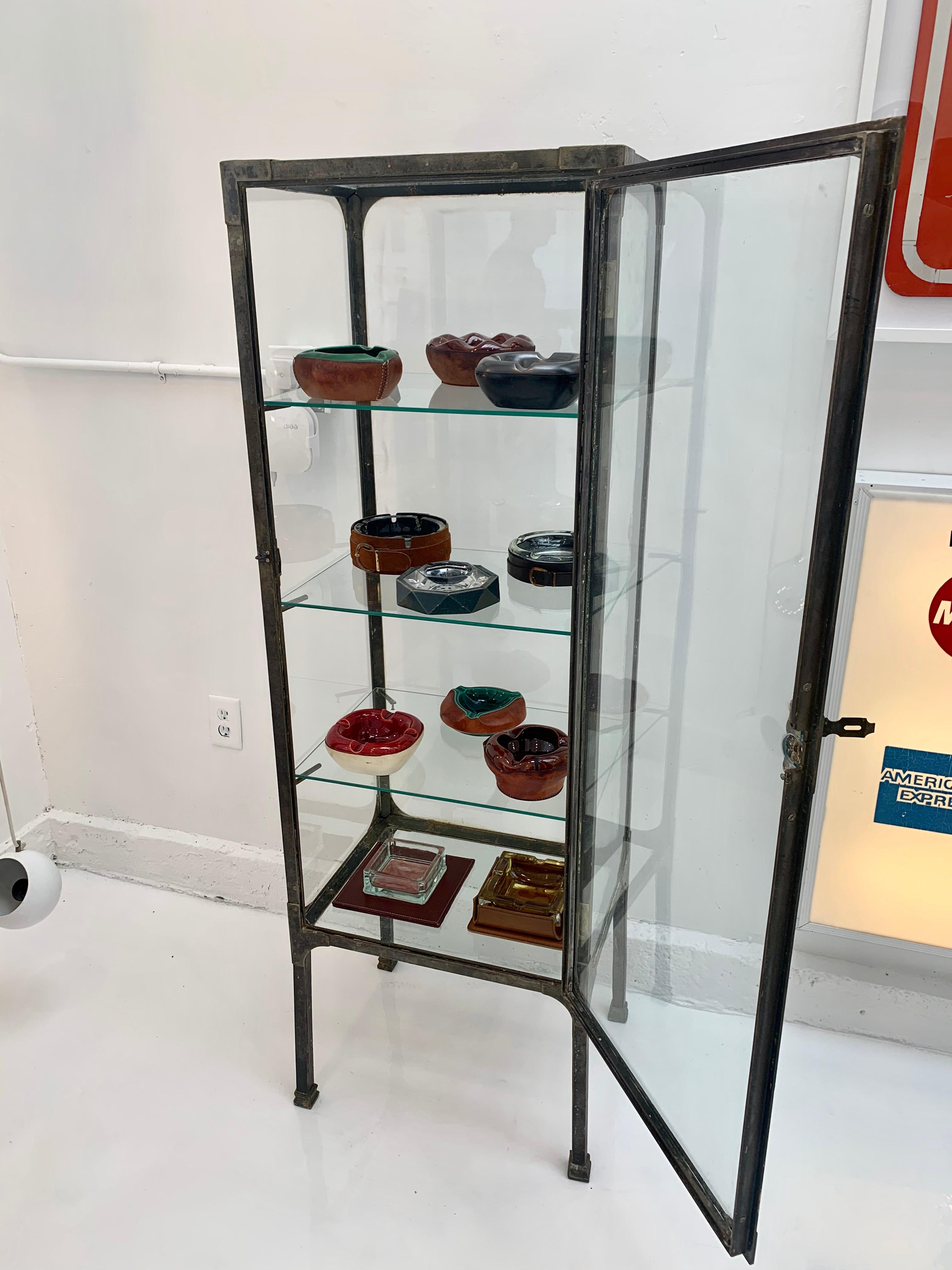 1920s Iron and Glass Vitrine at 1stDibs