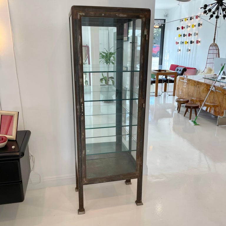 1920s Iron and Glass Vitrine For Sale at 1stDibs