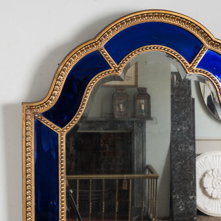 1920s, Italian Blue Glass Mirror For Sale at 1stDibs