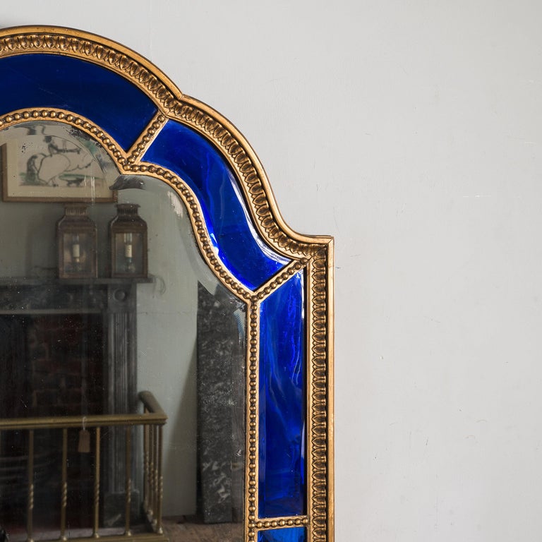 1920s, Italian Blue Glass Mirror For Sale at 1stDibs