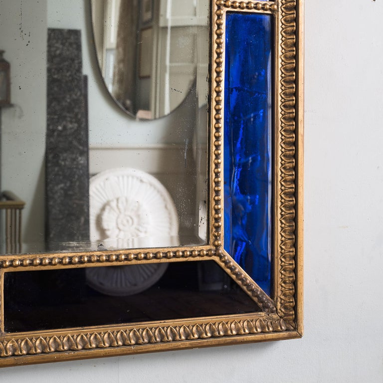 1920s, Italian Blue Glass Mirror For Sale at 1stDibs