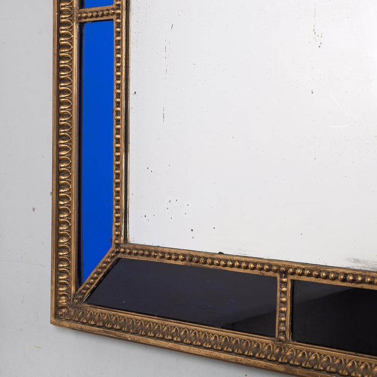 1920s, Italian Blue Glass Mirror For Sale at 1stDibs