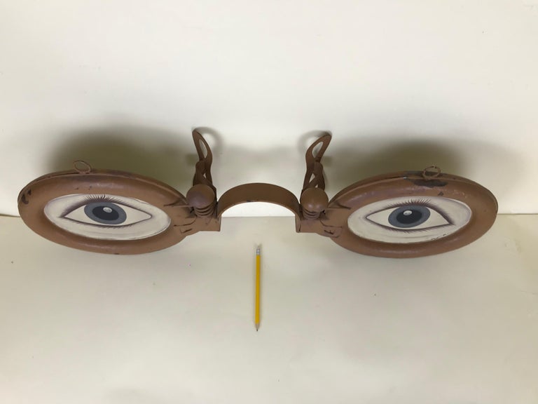 1920s Italian Vintage Metal Double-Sided Optical Shop Sign at 1stDibs