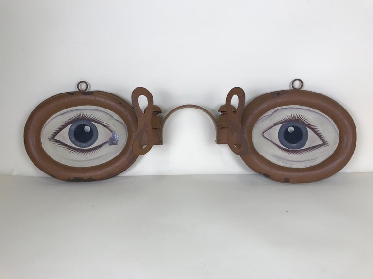 1920s Italian Vintage Metal Double-Sided Optical Shop Sign at 1stDibs