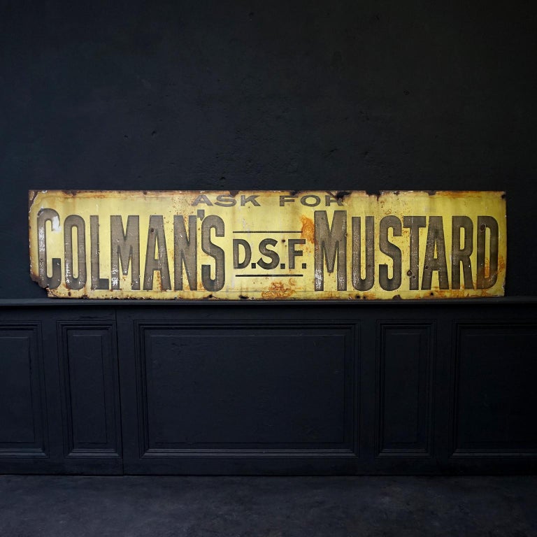 1920s Large Enamel Advertising Tin Sign Colman's Mustard at 1stDibs ...