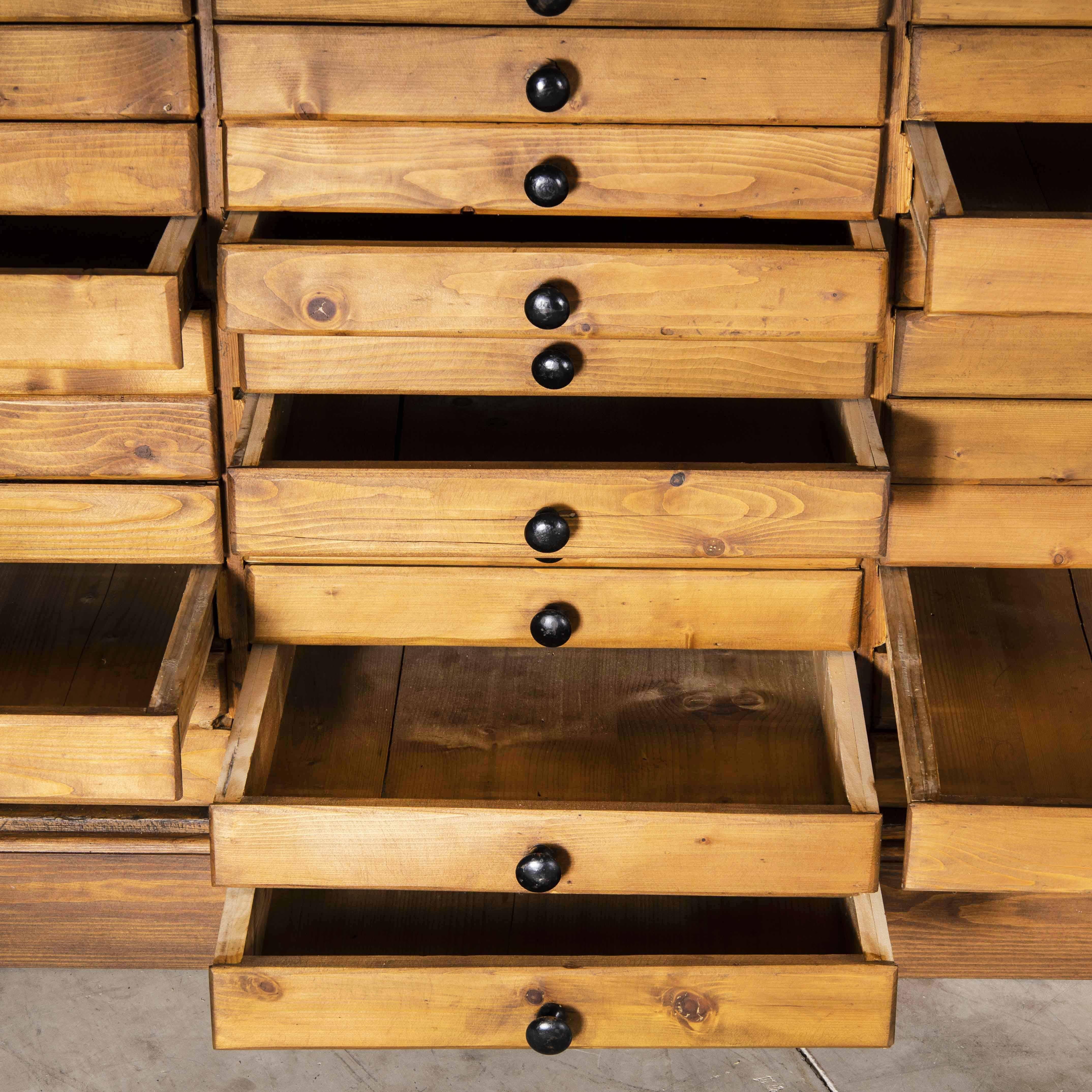 1920's Large French Workshop Bank Of Drawers - Forty Five Drawers at ...
