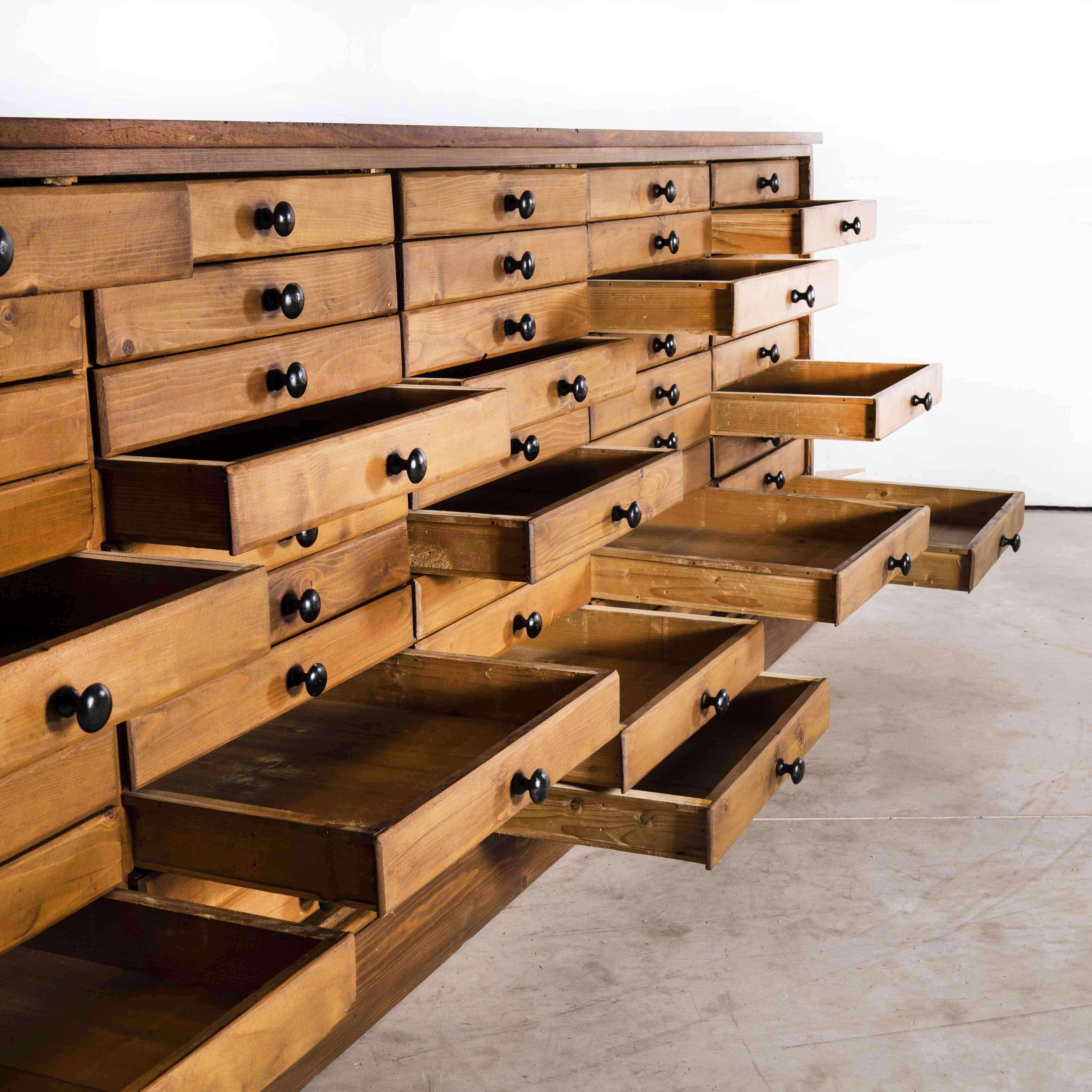 1920's Large French Workshop Bank Of Drawers - Forty Five Drawers at ...