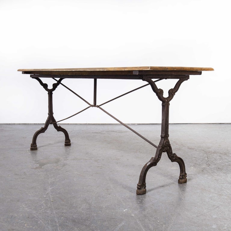 1920's Large Rectangular Cast Base Dining Table '1361' For Sale at 1stDibs