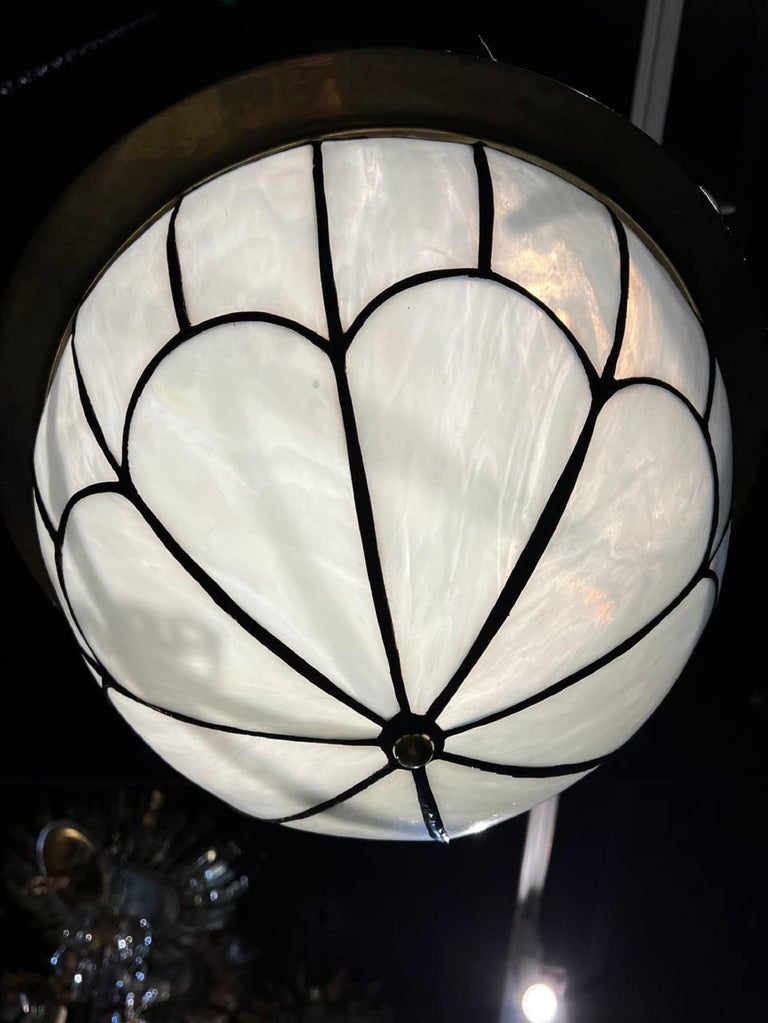 1920s Leaded Glass Light Fixture For Sale at 1stDibs