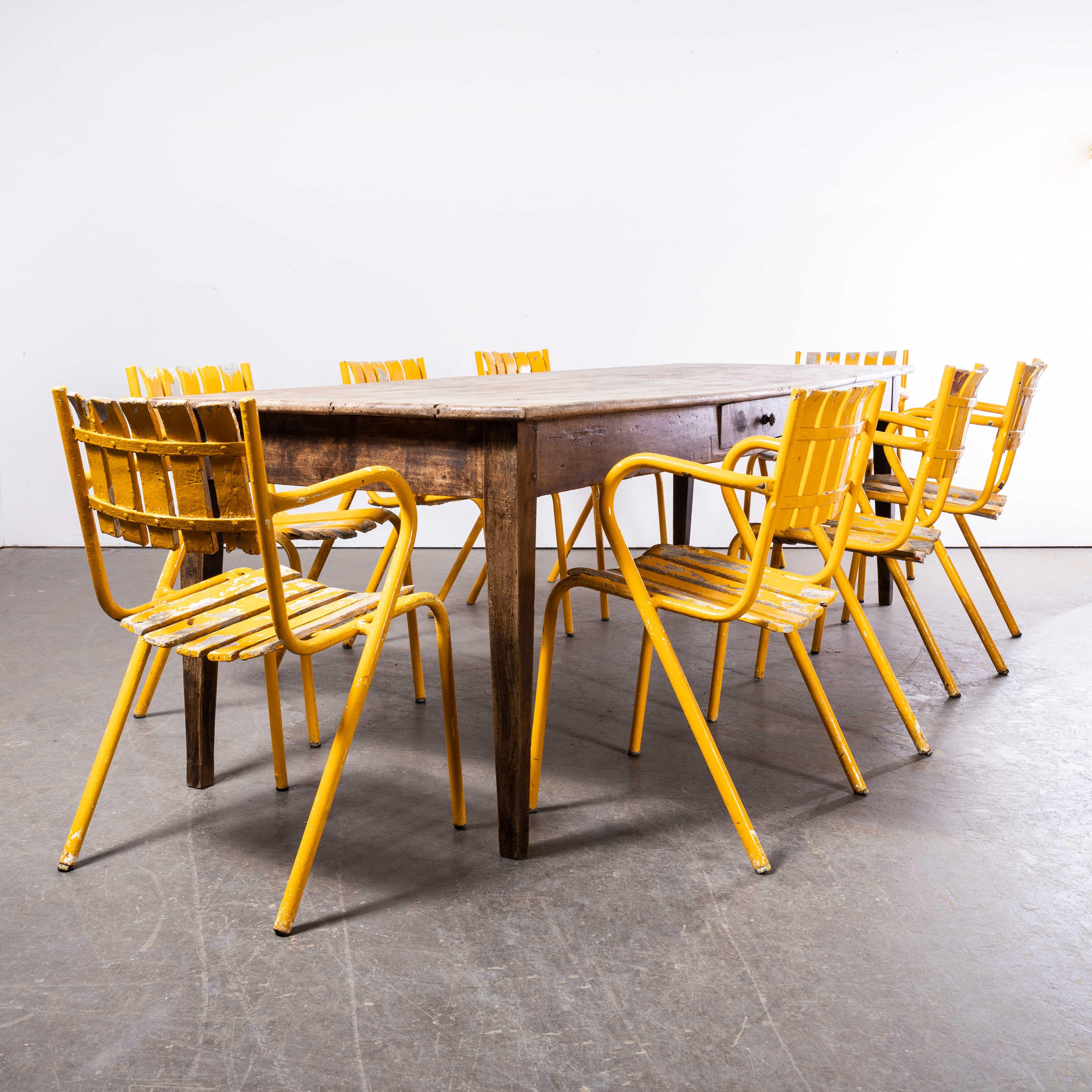 1920's Long Rectangular French Oak Top - Farmhouse - Dining Table For ...