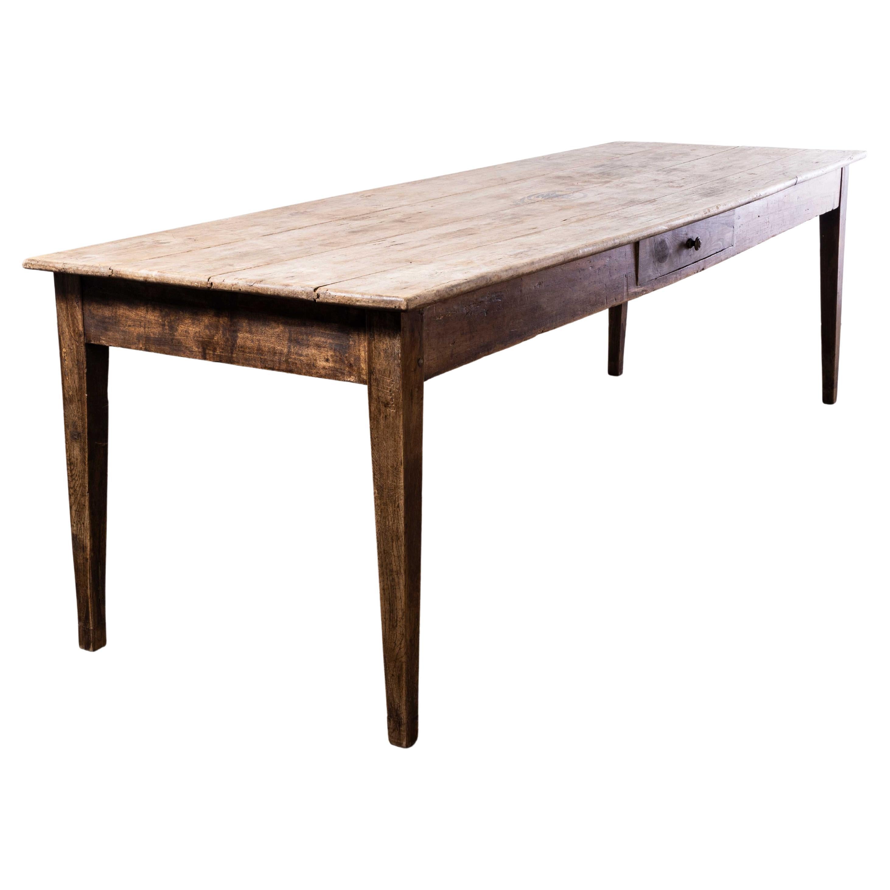 1920's Long Rectangular French Oak Top - Farmhouse - Dining Table For Sale at 1stDibs