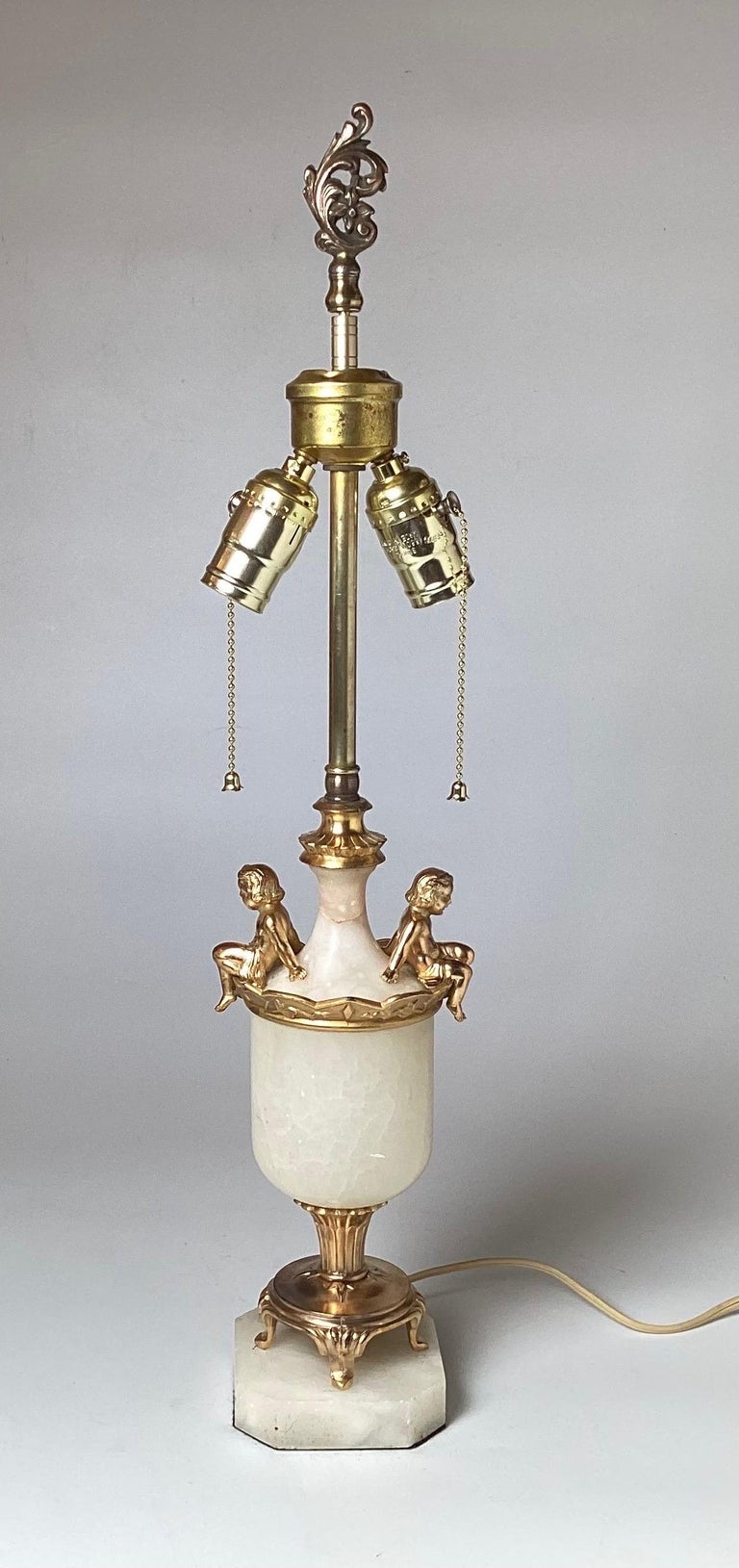 1920's Marble Urn and Gilt Urn Form Lamp For Sale at 1stDibs