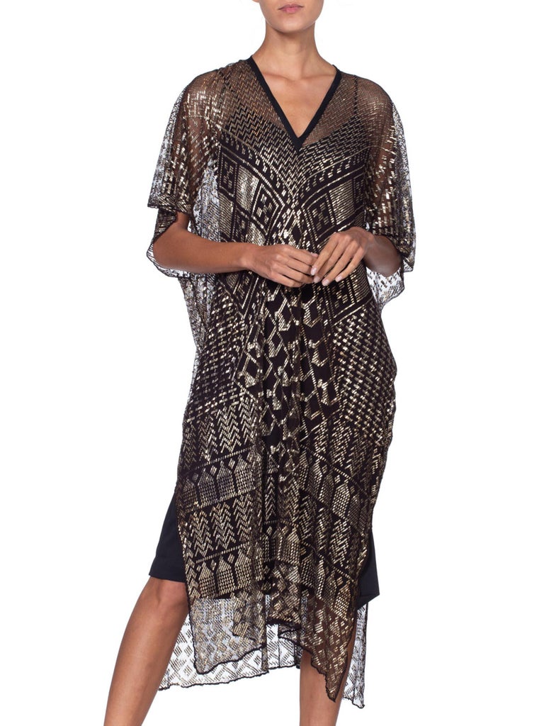 MORPHEW COLLECTION Silver and Black Cotton Net 1920S Egyptian Assuit ...