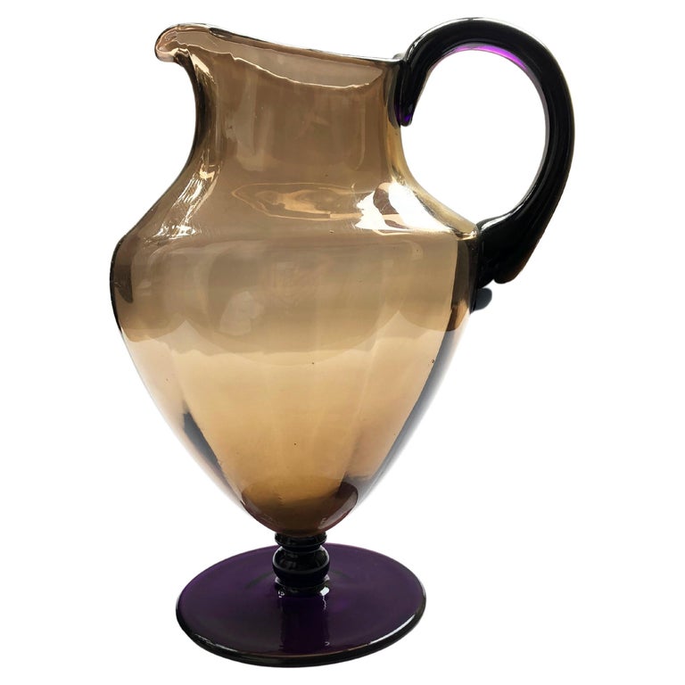 1920s Murano Amber and Plum Glass Pitcher For Sale at 1stDibs