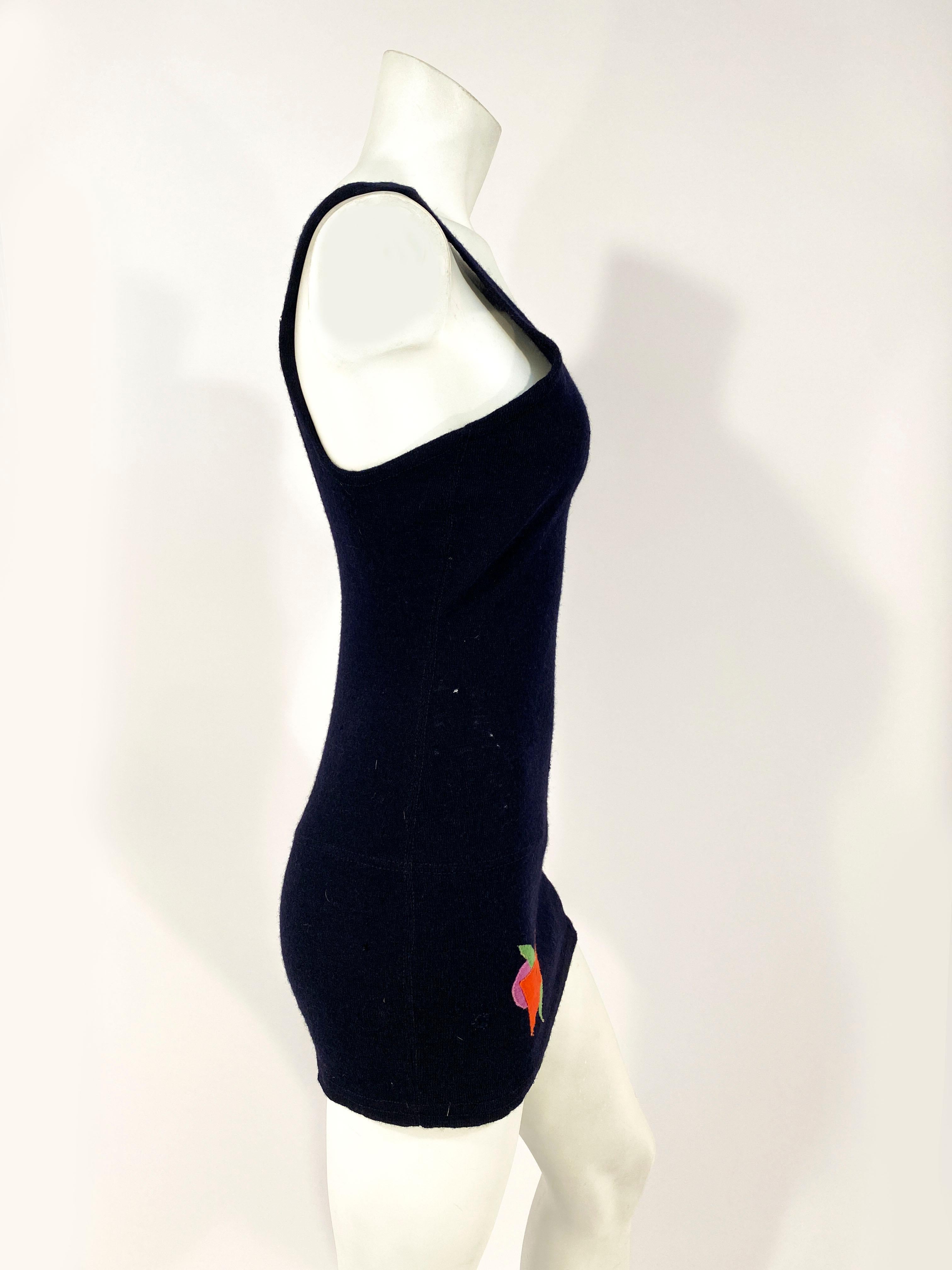 1920s Navy Wool Bathing Suit with Art Deco Appliqué at 1stDibs