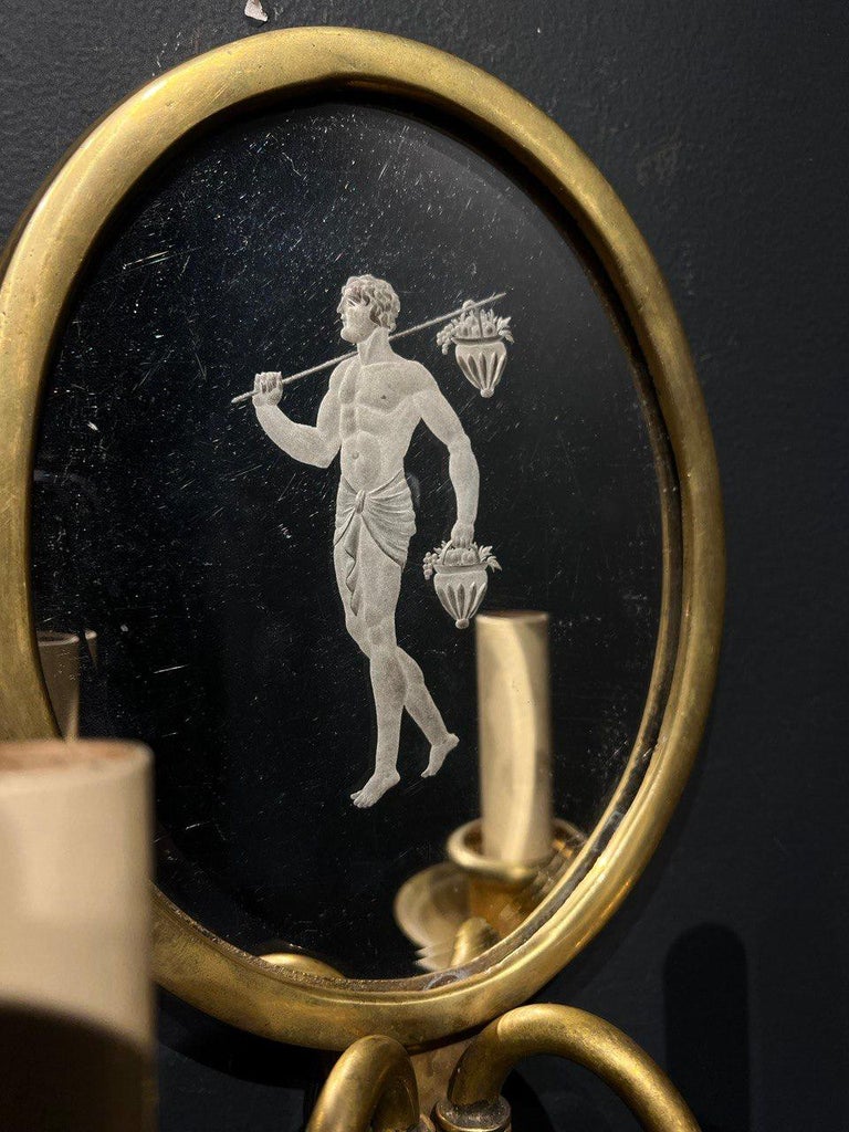 Pair of Neoclassic Caldwell Mirrored Sconces, Circa 1920s For Sale at ...