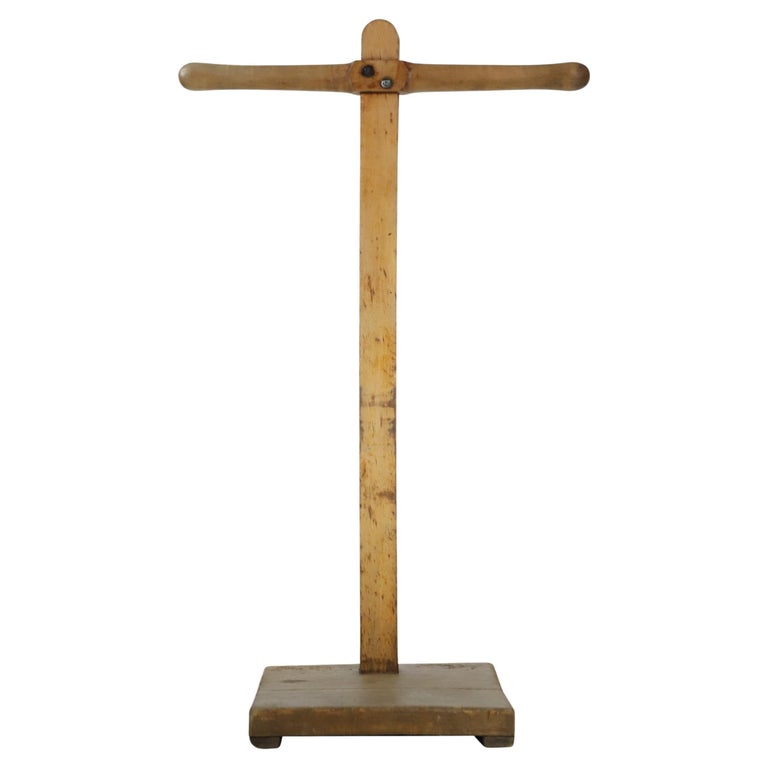 1920s NYC Solid Maple Tailor Shop Cloth Bolt T Rack Stand For Sale at ...