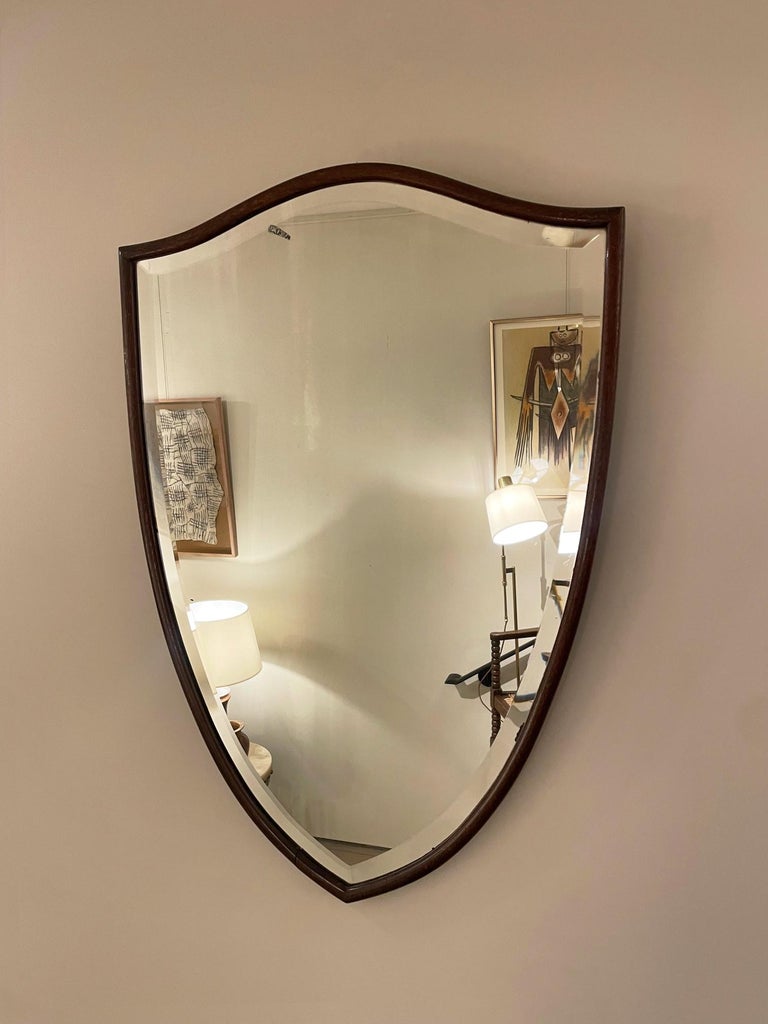 1920s Oak Shield Mirror For Sale at 1stDibs
