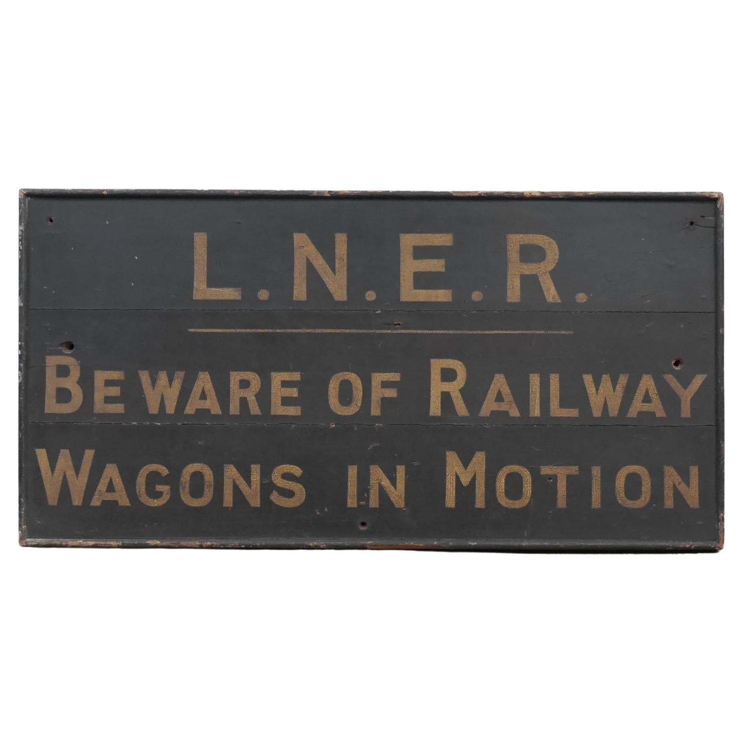 L and N E R Wooden Railway Sign For Sale at 1stDibs