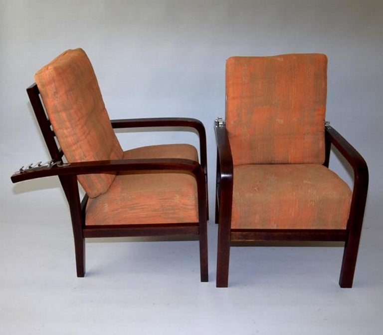 1920s Pair of Jan Vanek Art Deco Adjustable Armchairs for UP Závody at ...