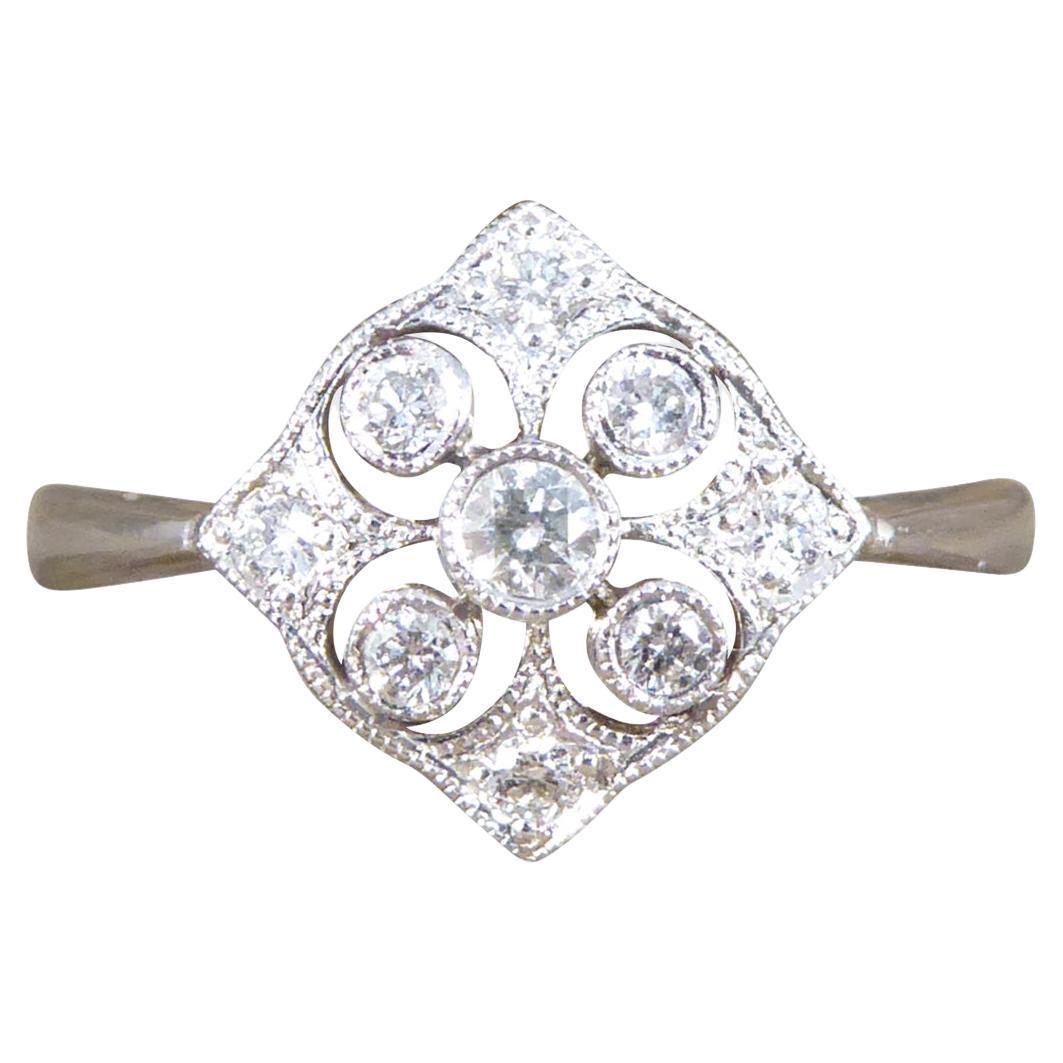 Premium Period Art Deco Replica 0.45ct Diamond Ring in 18ct White Gold ...
