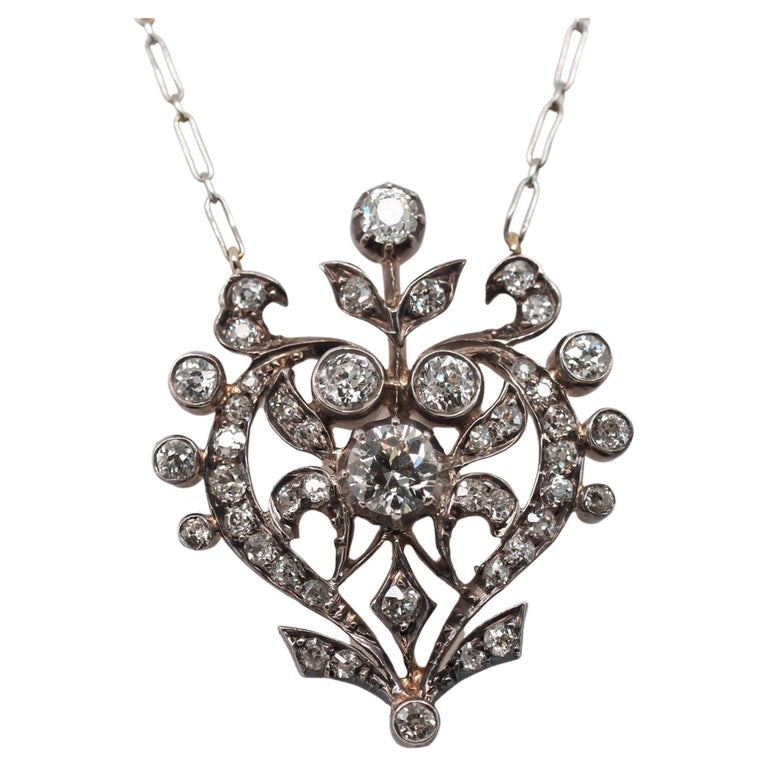 1920s Platinum Royal Art Deco Drop Diamond Necklace For Sale at 1stDibs