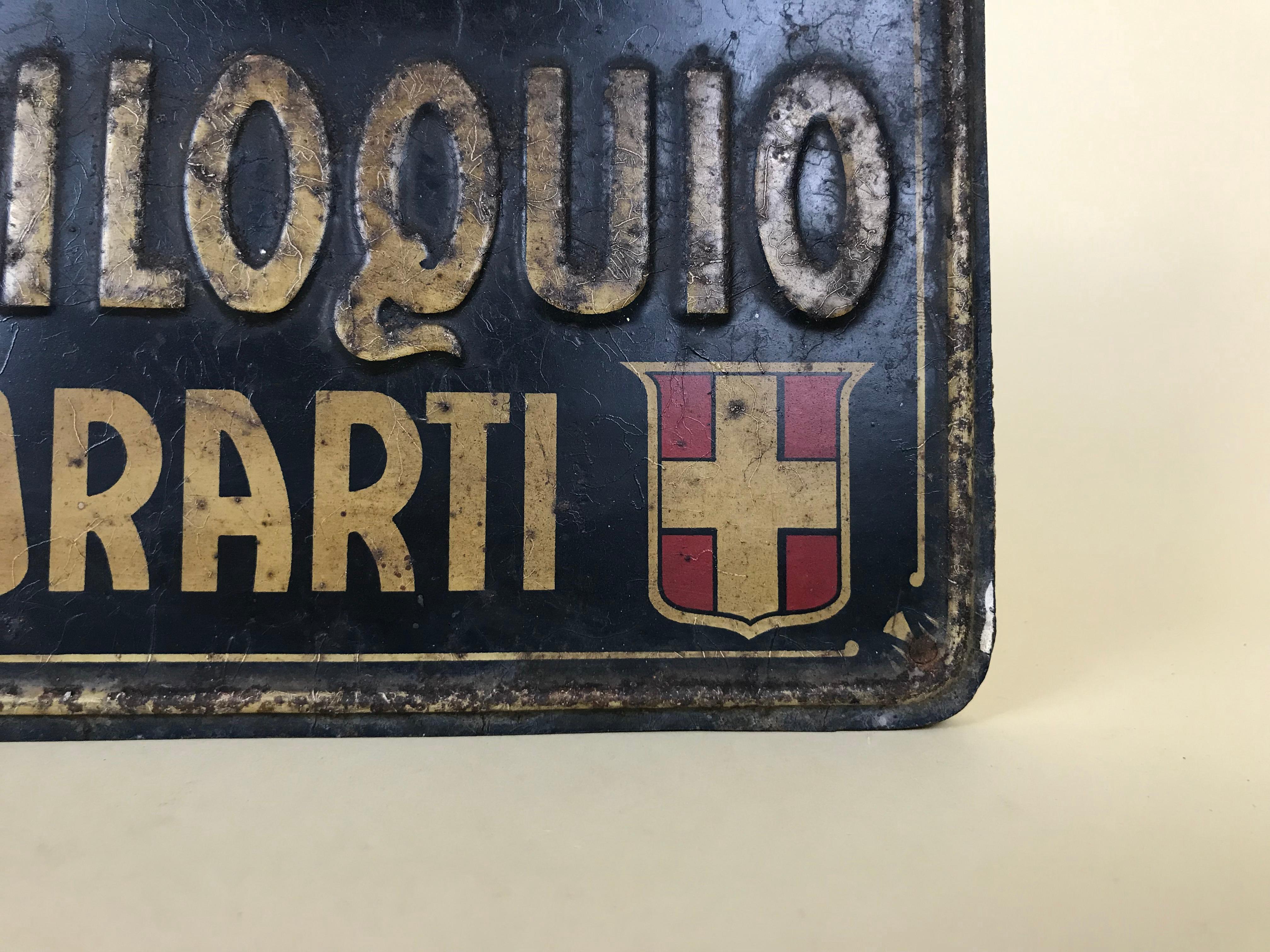 1920s Remarkable Vintage Italian Moral Sign in Tin on a Wooden Board ...