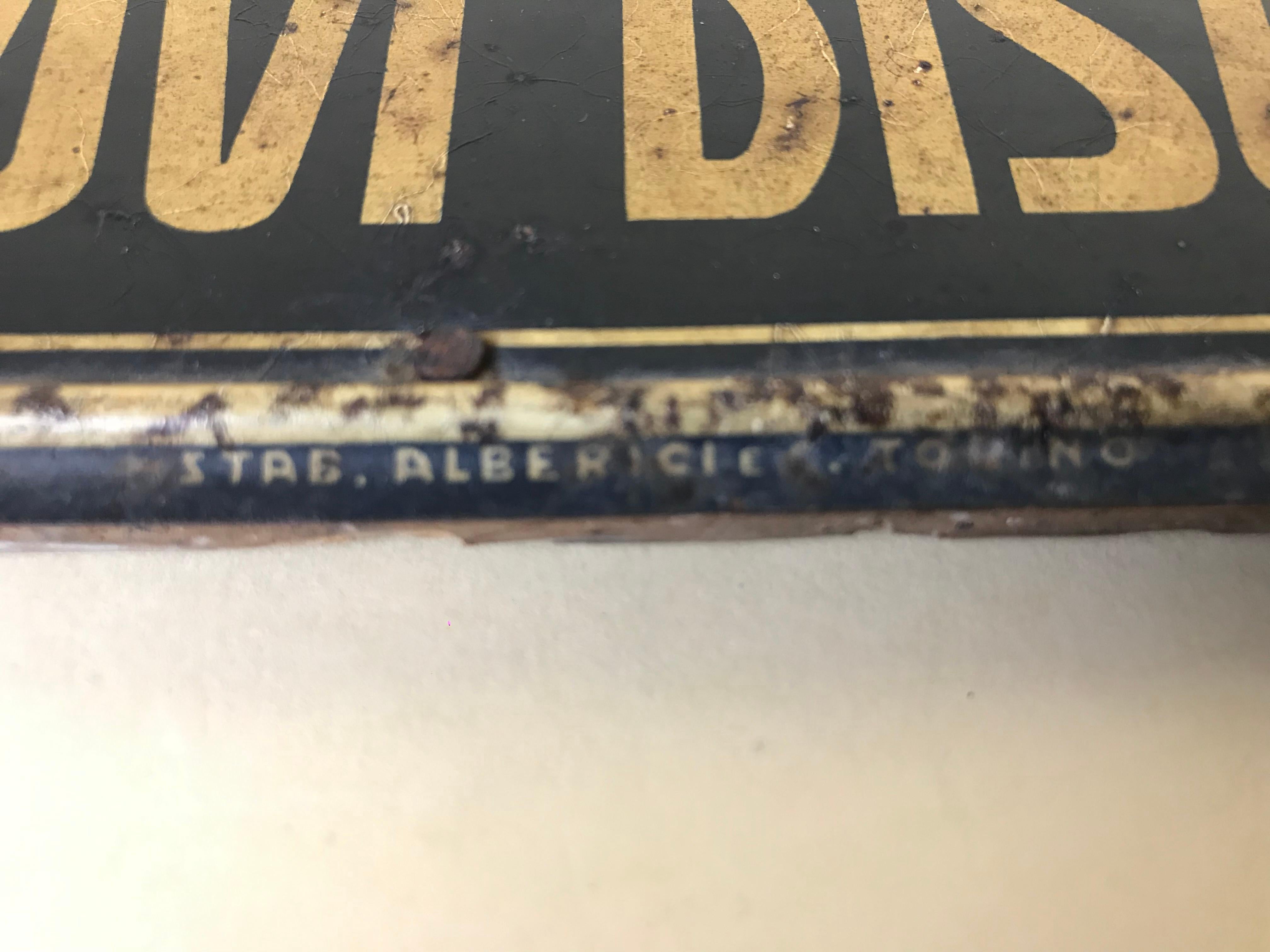 1920s Remarkable Vintage Italian Moral Sign in Tin on a Wooden Board ...