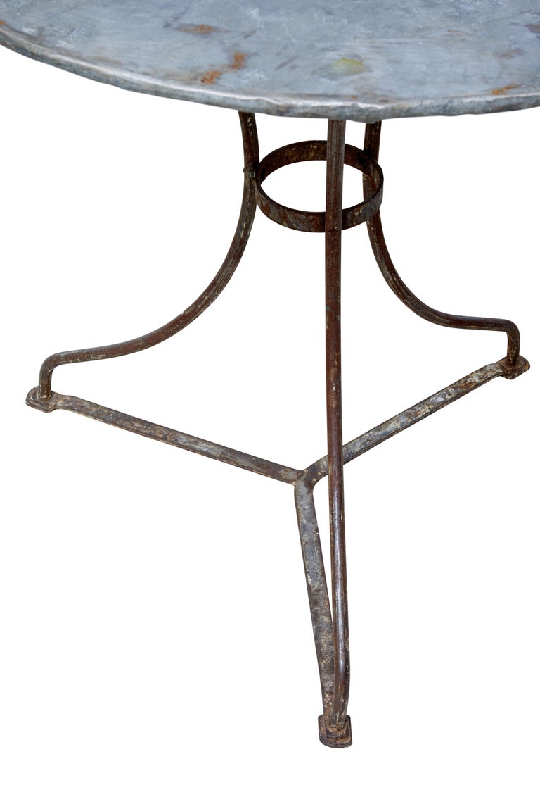 1920s Round Metal Bistro Table at 1stDibs