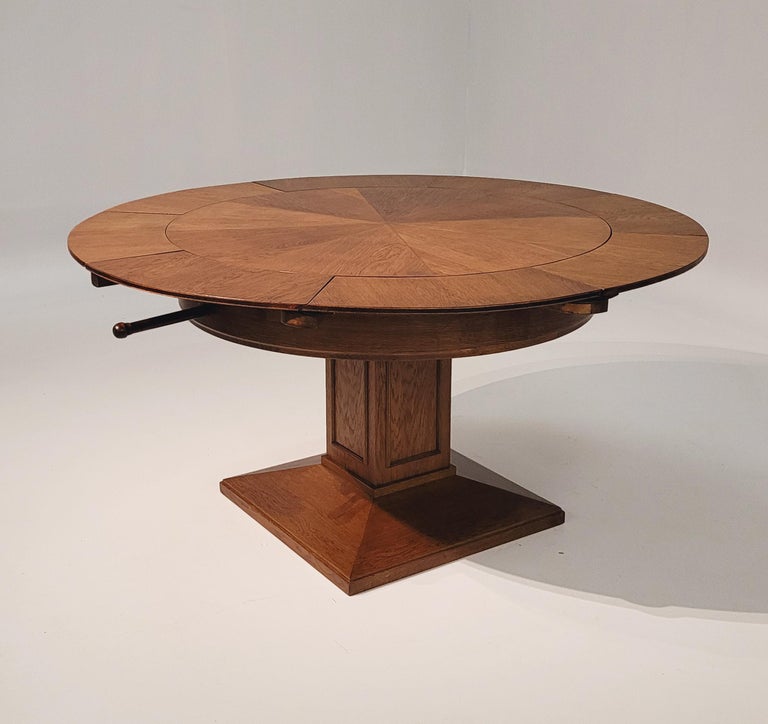 1920s Round Table with Special Mechanism, Rare Ability to Increase Its ...