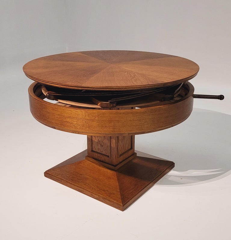 1920s Round Table with Special Mechanism, Rare Ability to Increase Its ...