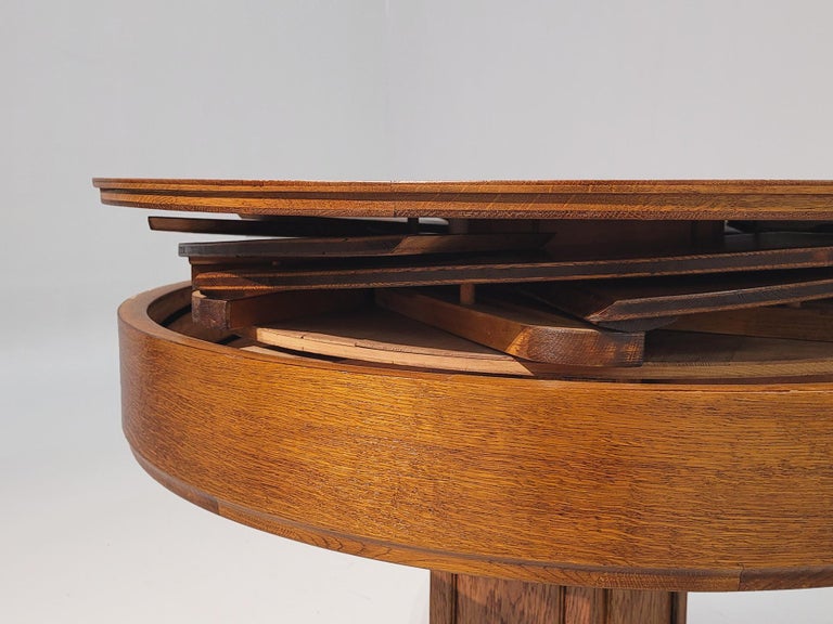 1920s Round Table with Special Mechanism, Rare Ability to Increase Its ...