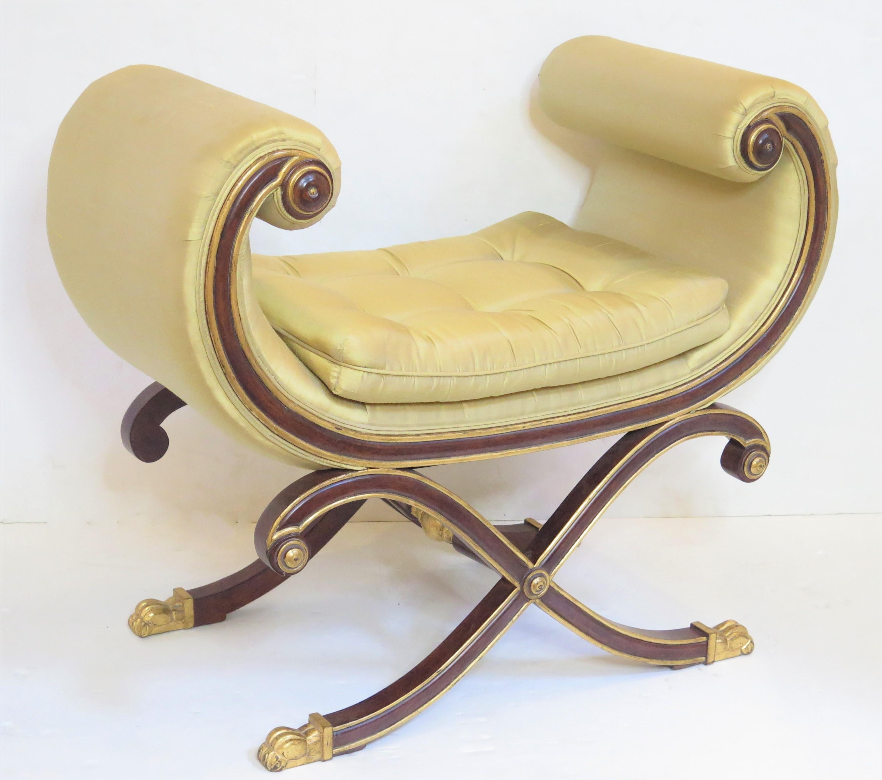 1920s Scroll Side Bench / Stool For Sale at 1stDibs