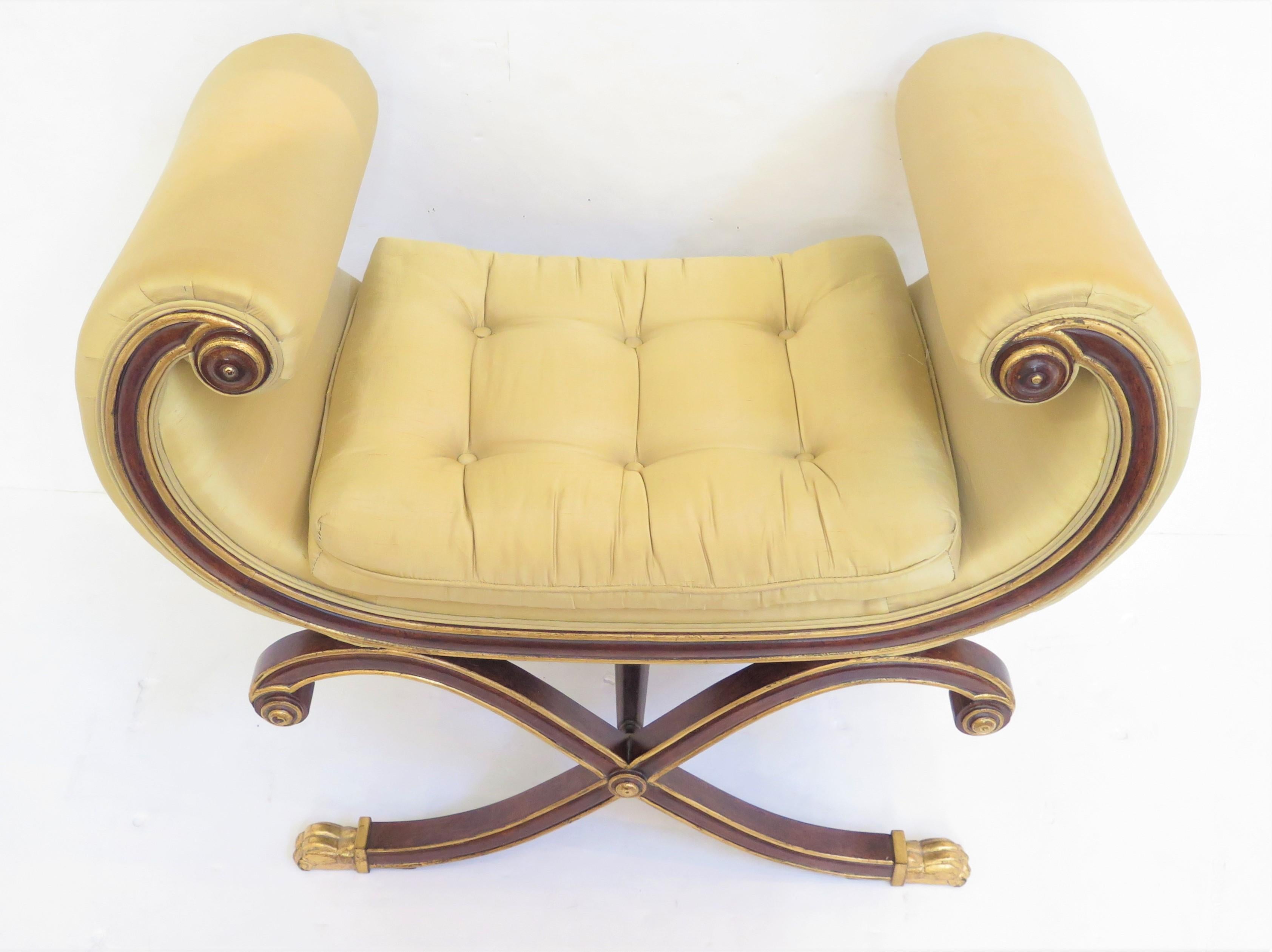 1920s Scroll Side Bench / Stool For Sale at 1stDibs