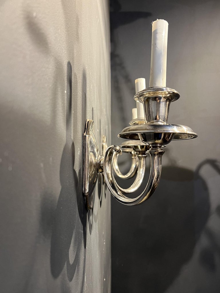 1920s, Silver Plated Caldwell Sconces For Sale at 1stDibs