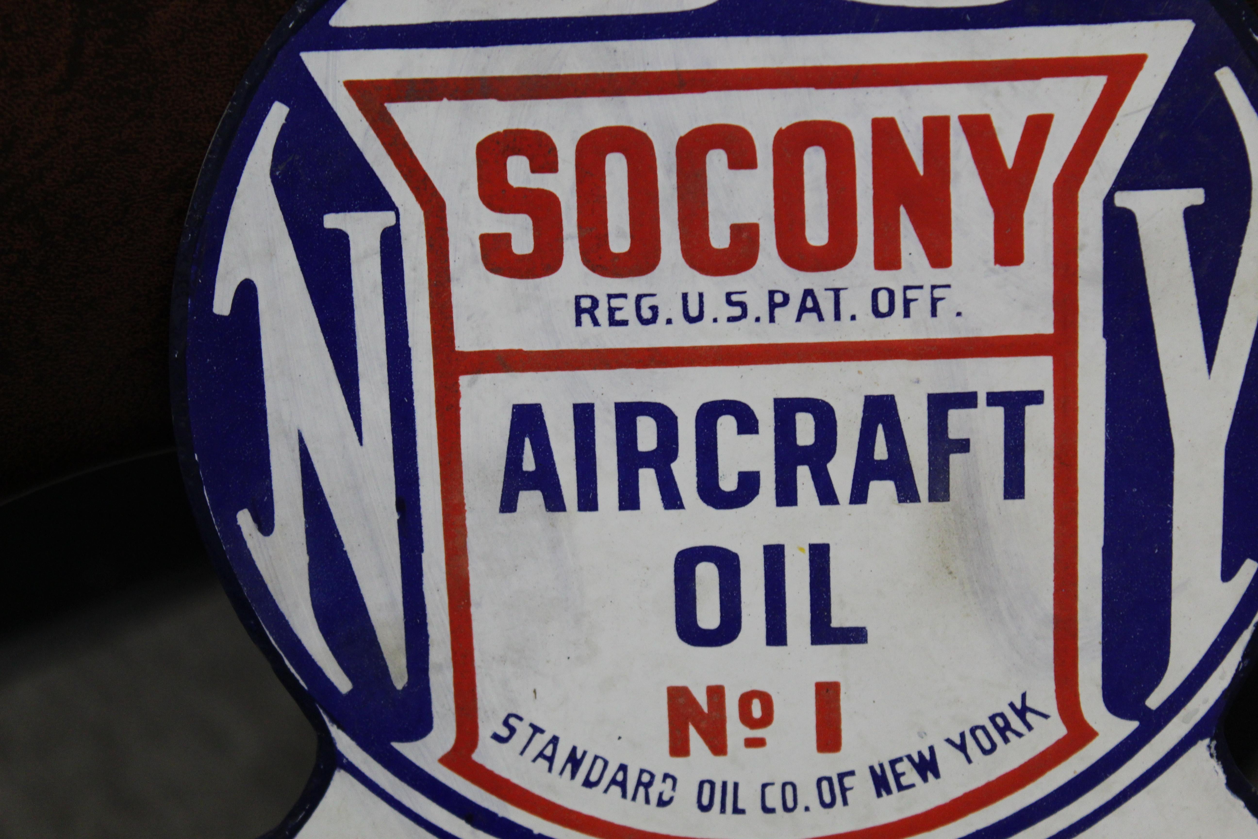 1920s Socony Standard of Ny "Aircraft Oil" Paddle Sign For Sale at ...