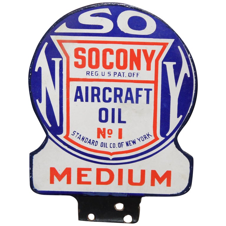 1920s Socony Standard of Ny "Aircraft Oil" Paddle Sign For Sale at 1stDibs
