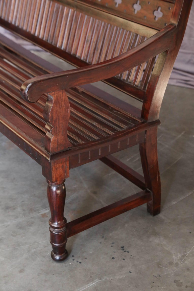 1920s Solid Mahogany Wood Contoured Bench from a Bishop's Mansion at ...