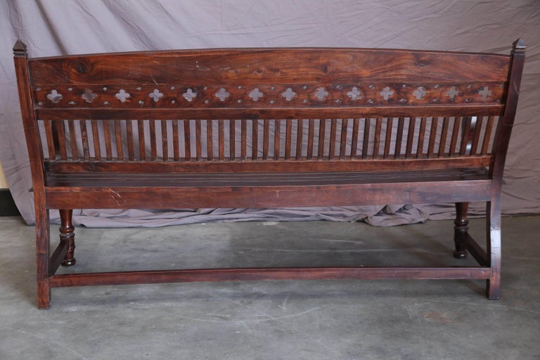 1920s Solid Mahogany Wood Contoured Bench from a Bishop's Mansion at ...