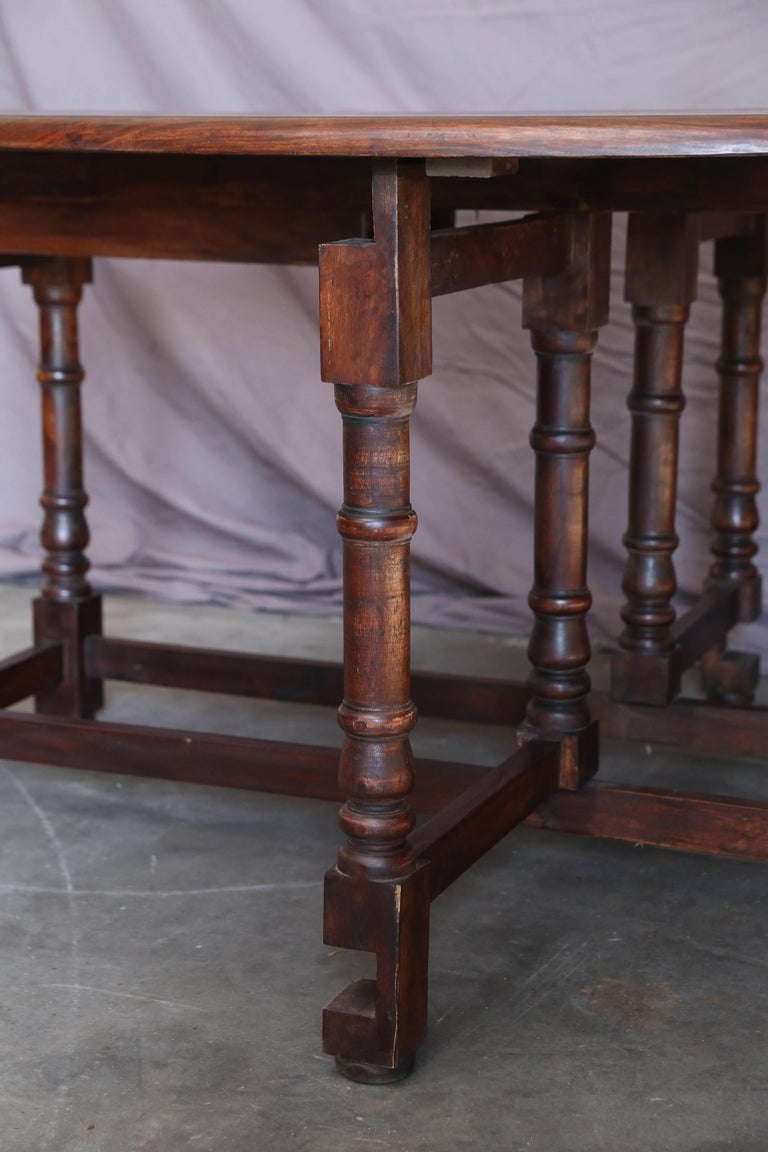 1920s Solid Teak Wood British Colonial Gate Leg Breakfast Table For ...